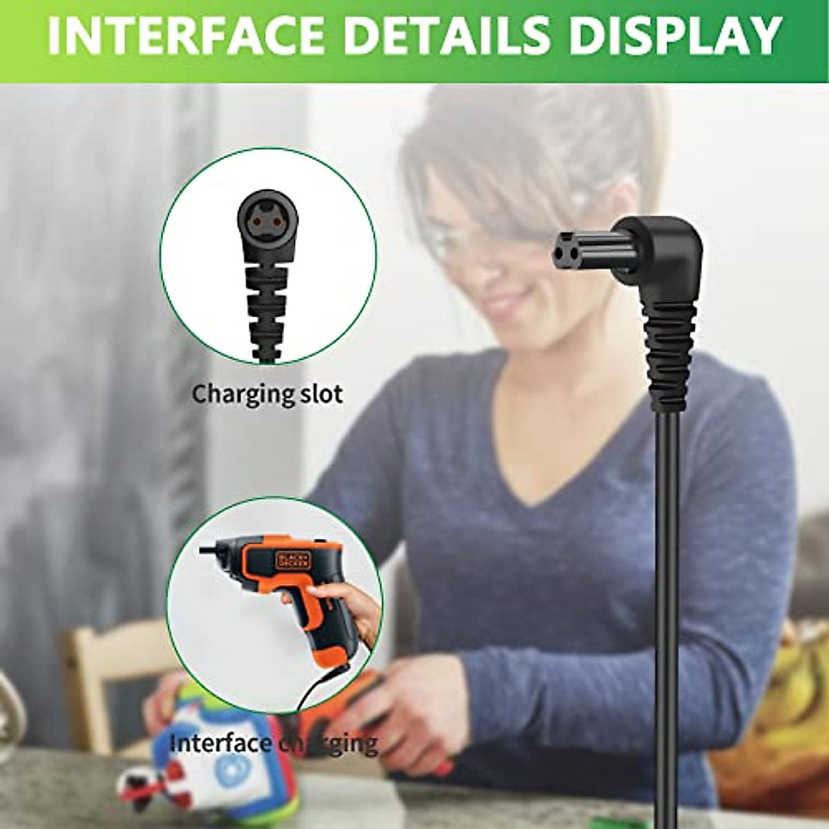 Czepa 9V Charger Compatible with Black and Decker Screwdriver LI2000 LI3100 Cordless Drill Replacement Original Part Number 90593303 & 90593303-01