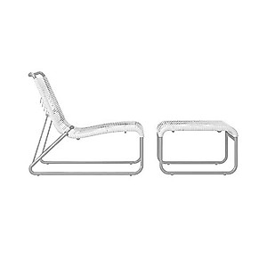 CosmoLiving by Cosmopolitan 88859WHG1E, Lita 2 Piece Patio Lounge and Ottoman Set, White