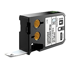 DYMO XTL Laminated Wire/Cable Wrap 21 mm x 39 mm Black on White
