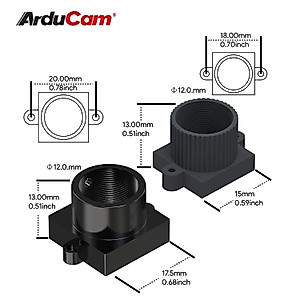 Arducam Ultra Wide Angle M12 Lens, 1/2.5" 1.7mm Focal Length Lens with Lens Holder for Arduino and Pi Camera, CCTV Security Camera