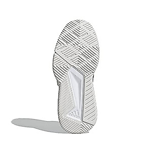 adidas Women's Court Team Bounce Volleyball Shoe, Black/White/Silver Metallic, 6.5