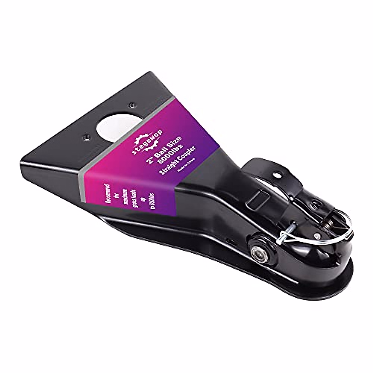 Stegewop 2" A-Frame Trailer Coupler with Trigger Latch SAE Class IV 8000 lb for Towing RV, Boat, Camper (Black)