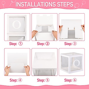 TECKED First Birthday Decorations For Boy Or Girl, 3 Pcs ONE Balloon Boxes For 1st Birthday, Baby Clear Blocks Party Decor With ONE Letters For Photoshoot Props, Cake Smash Backdrop