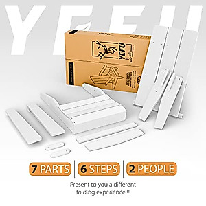YEFU Modern Folding Adirondack Chair Set of 2 Plastic (White),1s Expand/Store Upgrade Unlocked Weather-Resistant, Poly Lumber Outdoor Chairs Stacked, Widely Used in Outside Patio, Lawn, Deck,Garden
