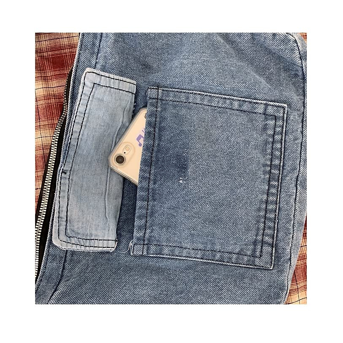 Retro Denim Shoulder Bag, Large Capacity Hobo Crossbody Shoulder Bag, Aesthetic Handbag Fairy Grunge Tote Bag (Dark Blue)