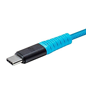 Monoprice Durable USB 2.0 Type-C Charge and Sync Kevlar Reinforced Nylon-Braid Cable - 3 Feet - Blue | 5A/100W, Aluminum Connectors - AtlasFlex Series