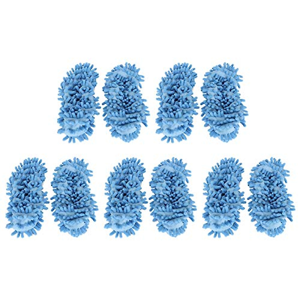 Ozgkee 10Pcs Chenille Mop Slippers Multifunction Floor Shoes Dust Cleaner Accessory (Blue)