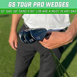 GoSports Tour Pro Golf Wedge Set - Includes 52 Degree Gap Wedge, 56 Degree Sand Wedge and 60 Lob Wedge Degree in Satin or Black Finish (Right Handed)