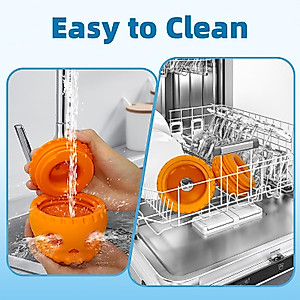 Kershyapet Frozen Dog Toy to Keep Them Busy, Dog Enrichment Toys for Large Dogs, Skull Treat Dispensing Dog Toys for Boredom, Anxiety Relief, Sturdy Safe, Easy Clean, Orange