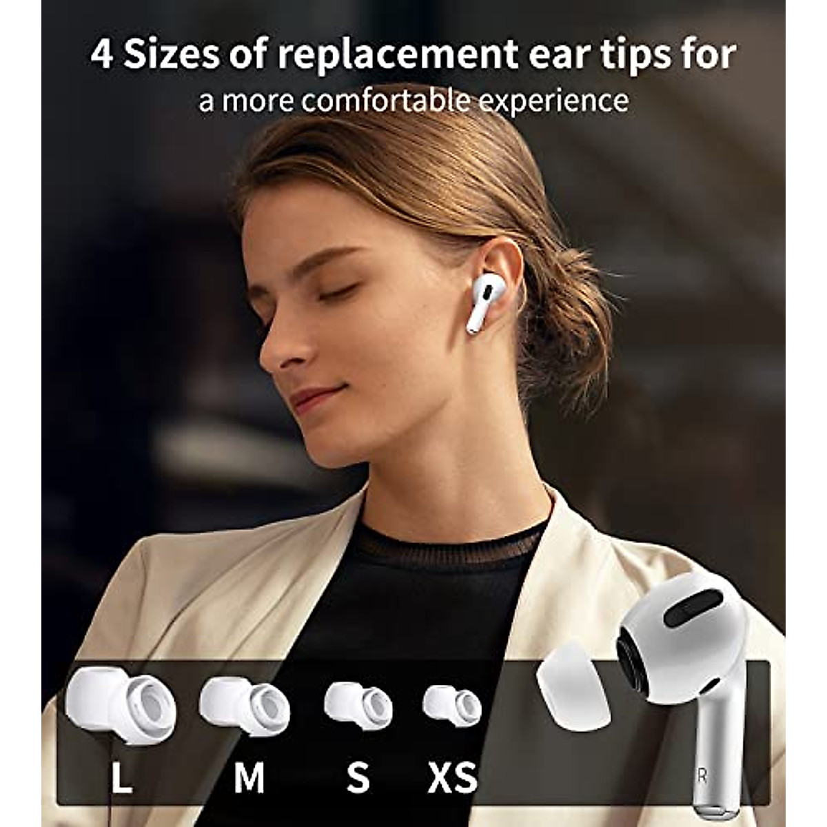 AKIKI [5 in 1] for Airpods Pro Case Cover 2022/2019 with Cleaner kit&Replacement Eartips(XS/S/M/L), Soft Silicone Protective Cover with Keychain and Magnetic Anti-Lost Straps (Black)