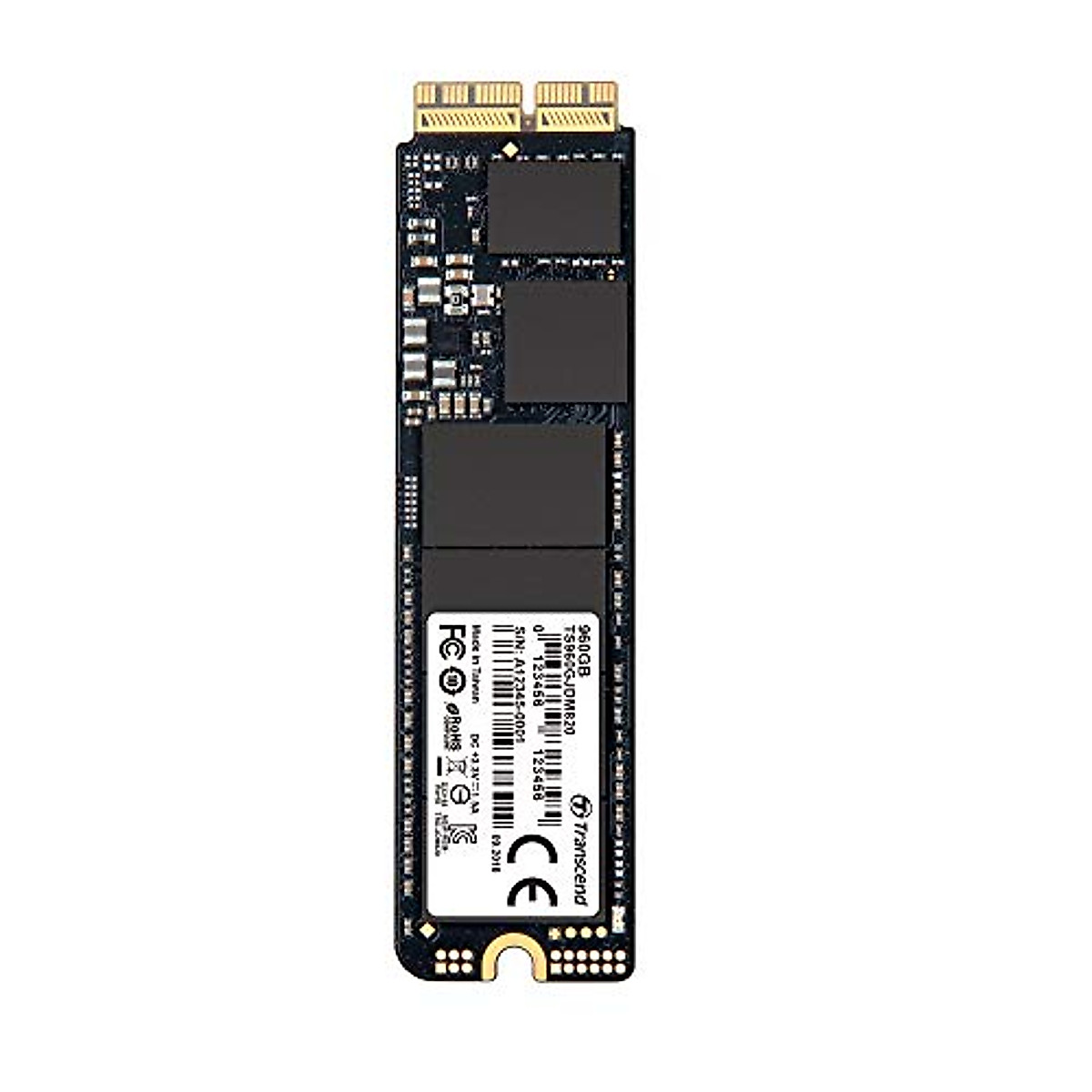 Transcend TS960GJDM820 960GB JetDrive 820 PCIe Gen3x2 SSD Solid State Drive, Compatible with MacBook Air 11" & 13" (Mid 2013 – 2017), MacBook Pro Retina 13" & 15" (Late 2013 – mid 2015)