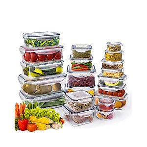 CHANCETSUI 40 Piece Food Storage Containers with Lids for Lunch, Airtight Leak-Proof Plastic Food Containers for Pantry & Kitchen Storage Organization, Stackable Freezer Containers