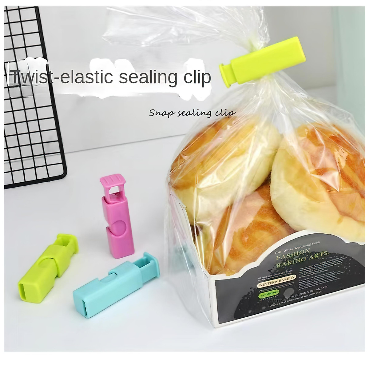 amusediy 2025 New Chip Clips, Bag Clips for Food Storage, Squeeze Clips for Chips, Reusable Grocery Bag Clips for Chips and Other Food Bags (20Pcs)