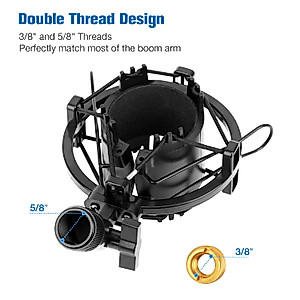 AT2020 Shock Mount with AT2020 Pop Filter, Microphone Shock Mount Compatible for Audio Technica AT2020 AT2035 ATR2500 Microphone by WIBOND
