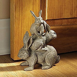 Design Toscano QH11134 Bunched Bunnies Cast Iron Statue, Bronze,Single