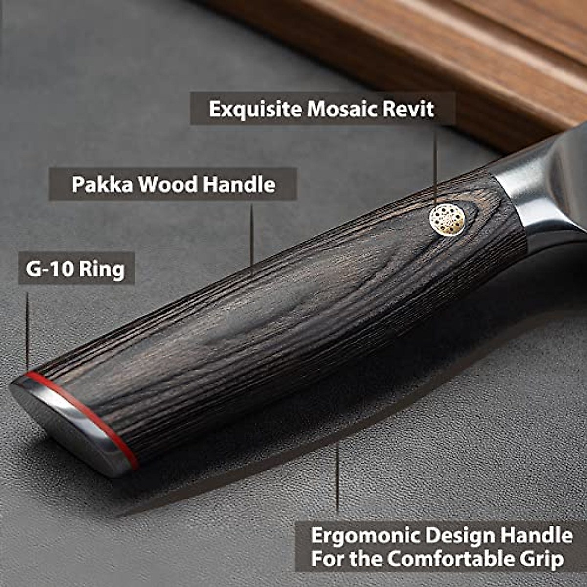 VENZELL Damascus Chef Knife 8 inch Kitchen Knife Premium Ergonomic Handle Cooking Knifewith Gift Box