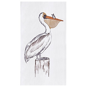 C&F 2 Piece Kitchen bundle - 2 Embroidered Flour Sack Towels, Sand Pipers and Pelican