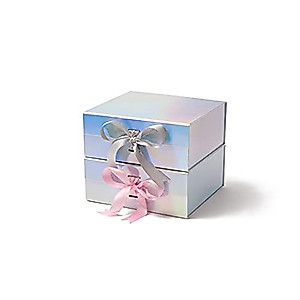 SKETCHGROUP Luxury Rainbow Gift Box with 2 Satin Ribbon and Magnetic Closure (Medium Deep Size)