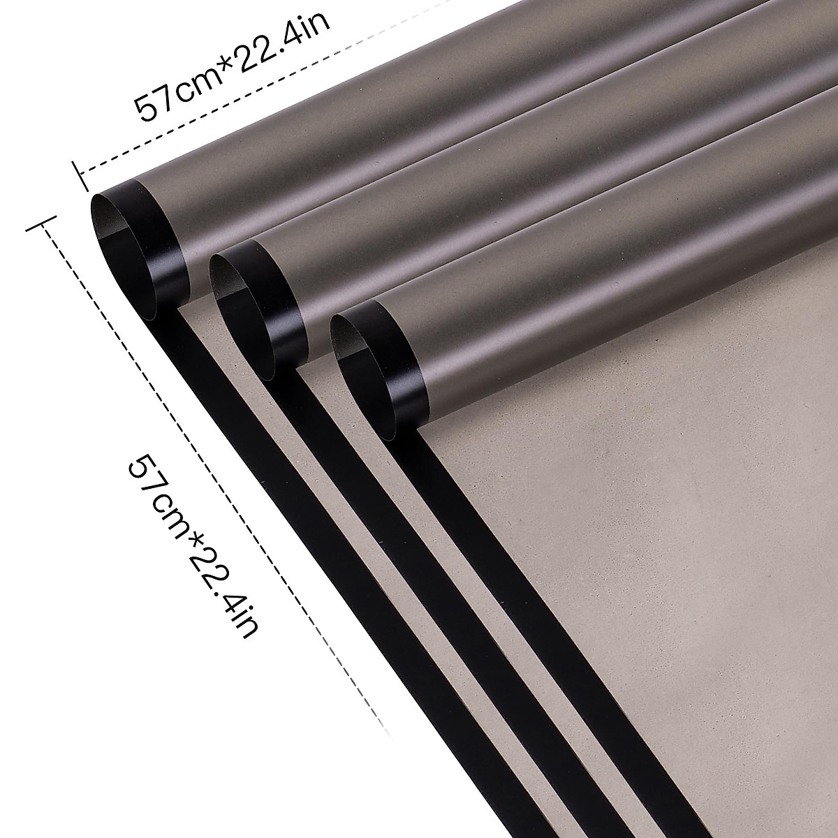 RUSPEPA 20 Sheets Flower Wrapping Paper - Black Edge Frosted Waterproof Floral Bouquet Wrapping Paper - Florist Supplies Packaging Paper for Birthday, Wedding and DIY Crafts - Black