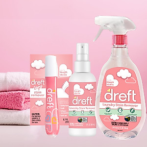 Dreft Stain Remover for Baby Clothes, Fragrance Free and Hypoallergenic Baby Stain Remover Spray Plus Travel Size Stain Treater Pen, 24 Fl Oz ( Pack of 2 + Stain Pen)