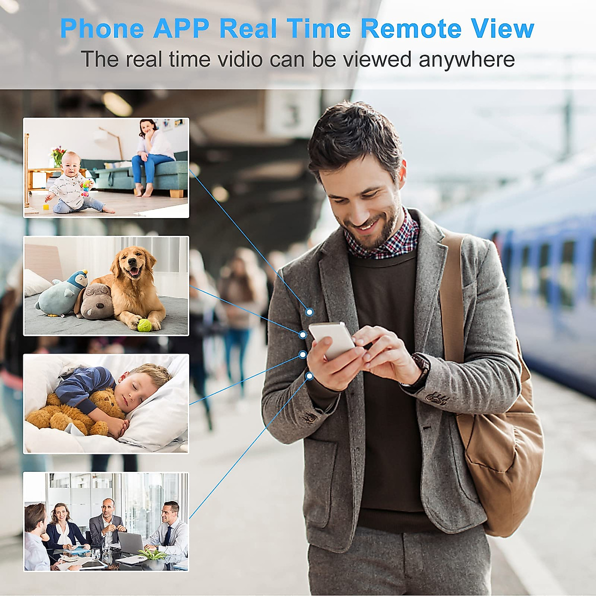 Spy Camera Hidden Camera, 4K Mini Spy Camera, Portable Wireless WiFi Nanny Cam with Night Vision and Motion Detection, Hidden Home Security Surveillance Camera with Loop Recording for Home and Office