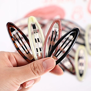 16 Pieces 2.8 Inch Big Oval Water Drop Shape Women Hair Clips Metal Stoving Varnish No Slip Hair Barrettes for Girls Women Accessories(Adorable Color)