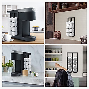 DIXMEMG Coffee Pod Holder for Keurig K-cup, Side Mount Kcup Storage, Perfect for Small Counters Wall Storage Organizer(2 Packs/ for 16 K Cups)
