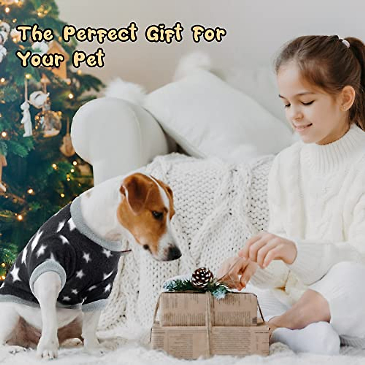 6 Pieces Dog Sweaters Winter Chihuahua Clothes Outfits Star Printed Dog Warm Shirt Winter Puppy Clothes for Winter Colorful Thickening Dog Pajamas for Pets Pup Dog Cat (X-Small)