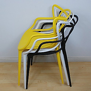 Mod Made Mid Century Modern Molded Plastic Loop Chair (Set of 2), White