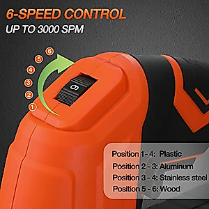 ValueMax Jig Saw, 5.0AMP Corded Electric Jigsaw with 6 Variable Speeds, 4-Position Orbital Setting, ±45° Bevel, Dust Blower and 6Pc Blades, Jigsaw Tool Kit for Wood, Metal and Plastic Cutting