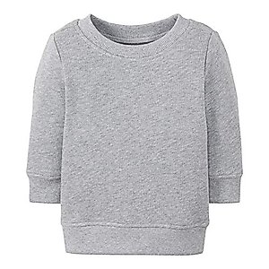 Moon and Back by Hanna Andersson Baby Girls' French Terry Crewneck Sweatshirt, Grey Heather, 12-18 Months