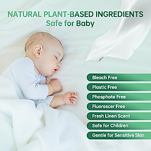 Laundry Detergent Sheets, 200 Loads Fresh Linen Scent Laundry Soap Washing Detergent Strips, No Liquid Laundry Supplies Lightweight Eco-Friendly Travel Laundry Soap Sheets, Travel Essentials