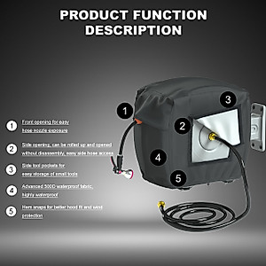 Garden Hose Reel Cover,Heavy Duty Waterproof, Sunproof, UV.All-Weather Protection for Your Hose Reel and Hose