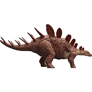 Jurassic World Camp Cretaceous Roar Attack Kentrosaurus Dinosaur Action Figure, Toy Gift with Strike Feature and Sounds