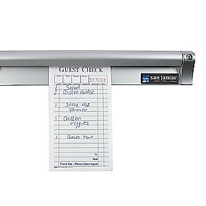 San Jamar CK6518A Anodized Aluminum Slide Check Rack, 18" Length x 3/4" Width x 2" Height