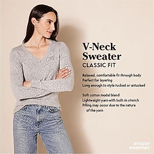 Amazon Essentials Women's Classic-Fit Lightweight Long-Sleeve V-Neck Sweater (Available in Plus Size), Bright Mint Green, Large
