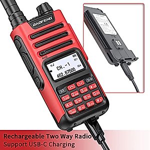 BAOFENG GM-15 Pro GMRS Radio Long Range Walkie Talkies Rechargeable NOAA Weather Alerts & Scan Two Way Radio,GMRS Repeater Capable with Extra Battery Programming Cable Speaker Mic etc Full Kits