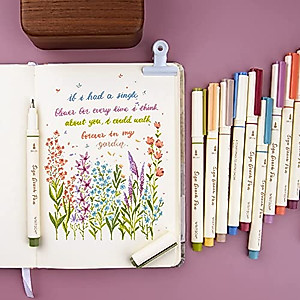 WRITECH Arts Sign Brush Pen Brush Tip Marker Felt Tip Water Based Ink Color Pens 12 Assorted Vintage Colors Great for Lettering Journaling Calligraphy (Vintage)