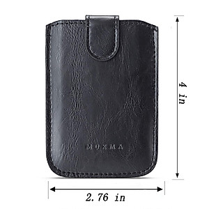 MUMUGUO Card Holder for Back of Phone,Pu Leather RFID Blocking 5 Pull Credit Card Cash Cell Phone Wallet Pocket Stick on Back iPhone