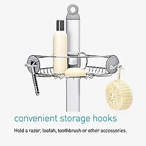 simplehuman Corner Shower Caddy, Stainless Steel and Anodized Aluminum