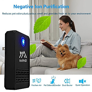 HAPHID Ionizer Air Purifier, Plug in Air Purifier with 8 Carbon Fiber Heads to 40 Million Anions/Sec, Filterless Ion Air Purifier for Home/Office Purify: Bathroom Odor, Pets Smell, Dust Etc(3-Pack)