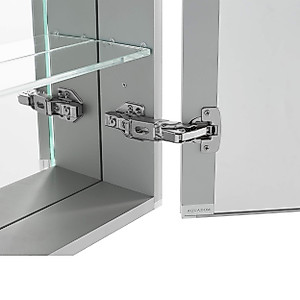 AQUADOM Royale Plus LED Medicine Cabinet with Three Mirrored Doors Defogger, Dimmer, Adjustable Shelves, Electrical Outlets, Soft Close Hinges, Magnifying Mirror (36W x 30H x 5D)