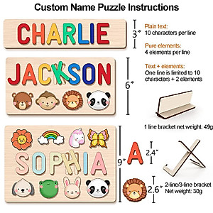 Baosity Name Puzzle for Kids Personalized, Custom Baby Easter Gifts, Easter Basket Stuffers, 1st birthday gifts, Wooden Puzzles for Toddlers, Early Learning Toys for Baby Boy or Baby Girl
