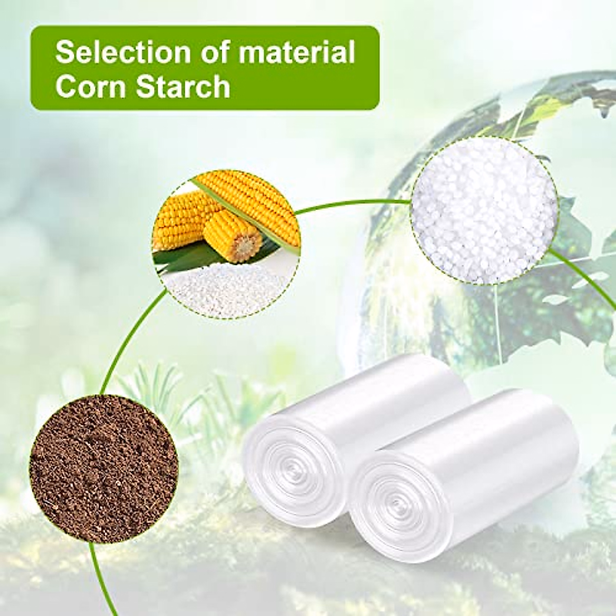 Clear Trash Bags - 100 Clear 2.6 Gallon Small Garbage Bags（white） for home office kitchen Trash Can Bathroom Bedroom…