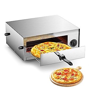 Goplus Electric Pizza Oven Stainless Steel Pizza Baker for Kitchen Commercial Use, Snack Oven