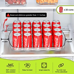 SPACELEAD Lazy Susan Turntable Organizer for Refrigerator, 15.7''x11.8'' Fridge Turntable Organizers and Storage use for Pantry Kitchen, Bathroom, Table. Clear, Rectangle,1Pack