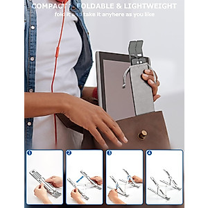 PHOCAR Portable Laptop Stand, Adjustable Tablet Notebook Stand for iPad, MacBook Pro, Laptop Desk Riser Foldable Notebook Cooling Stand for MacBook, Dell, Asus, Lenovo