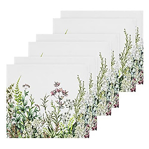 Kigai Bunny Rabbit Flower Wash Cloth Set of 6, 12 x 12 Inch Cotton Baby Washcloths Highly Absorbent and Soft Feel Fingertip Towels Face Towels for Bathroom, Gym, Spa