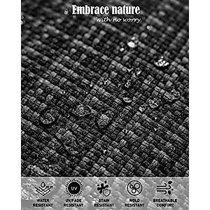 HPUK Farmhouse Outdoor Waterproof Throw Pillow Covers Pack of 2, 12x20 Inch Decorative Garden Cushion Covers for Patio Tent Balcony Bench Tent Couch Sofa, Solid Accent Pillow Covers, Black