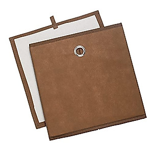 Rabtero Foldable Storage Cubes, Collapsible Cloth Baskets Open Storage Bins for Home Tidy and Storage-Brown, 6 Packs, 11 inches